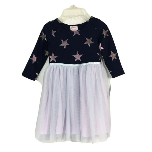 Pinky | Dresses | Pinky Girls Ruffle Tutu Stars Dress 5 Navy Lavender ...